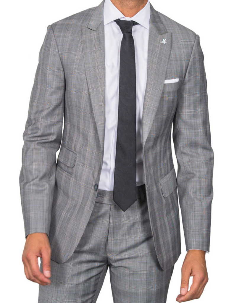 Classic Grey Check Business Suit - Empire Customs