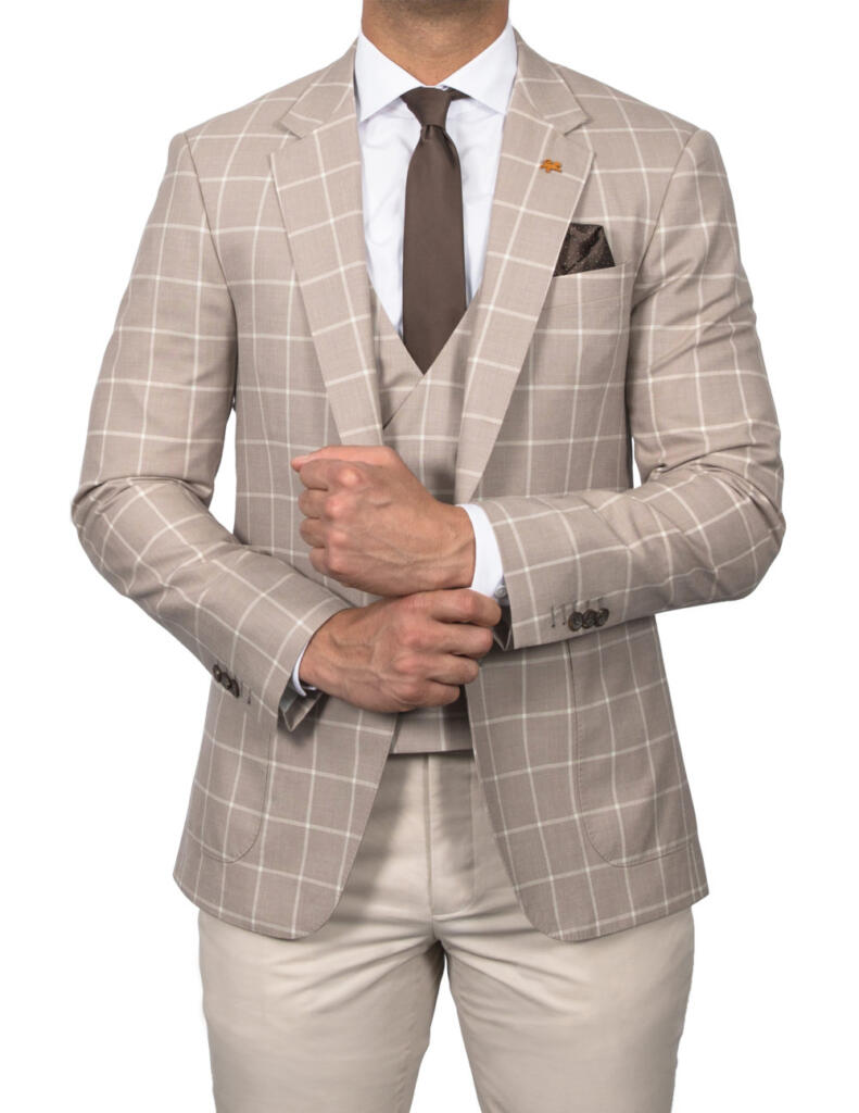 Beige and light grey windowpane - Empire Customs