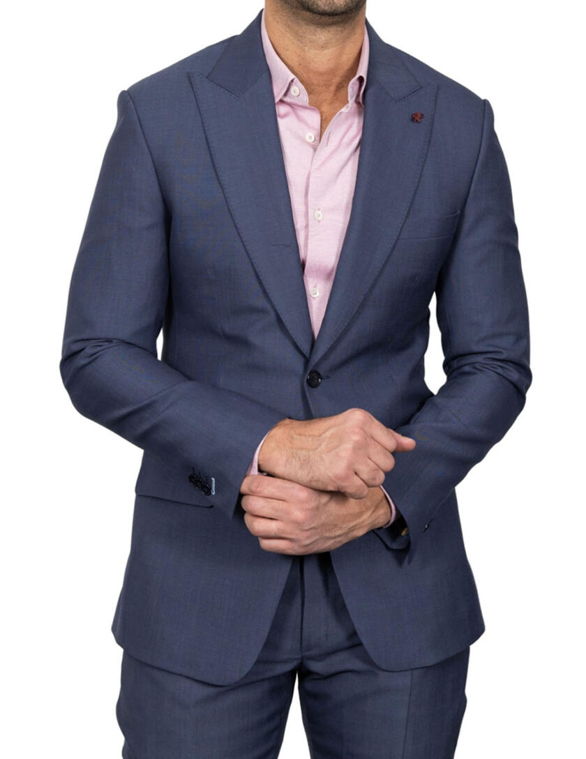 Essential Light Blue Matte Finish Suit - Empire Customs
